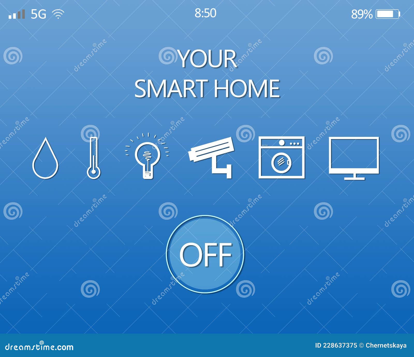 Smart Home Application for Mobile Phone. Automatic Technology Stock ...