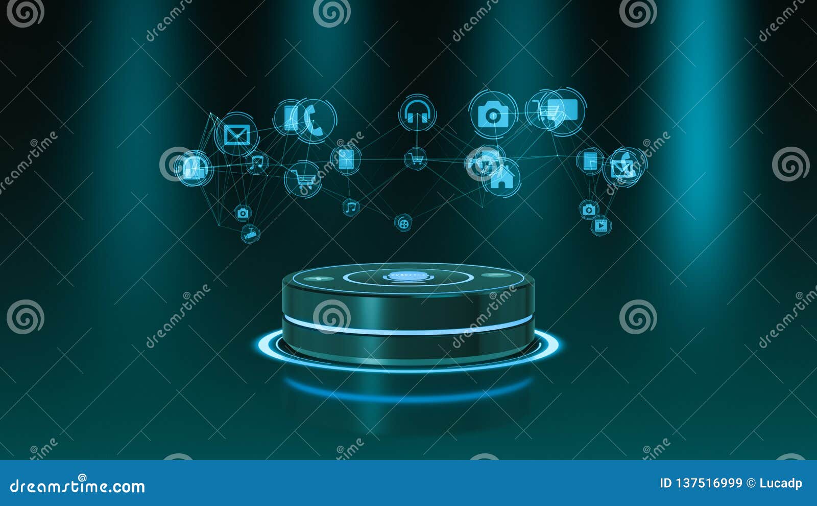 Smart home assistant stock illustration. Illustration of render - 137516999