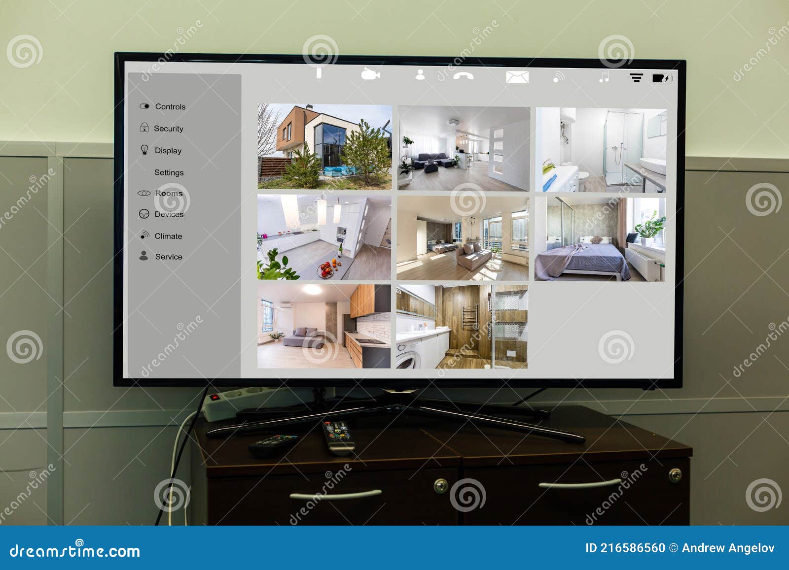 Smart Home Automation App Interface on Laptop To Control House with ...