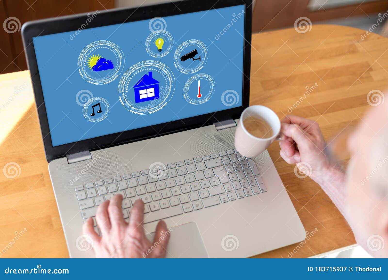 Smart Home Automation Concept on a Laptop Stock Image - Image of ...