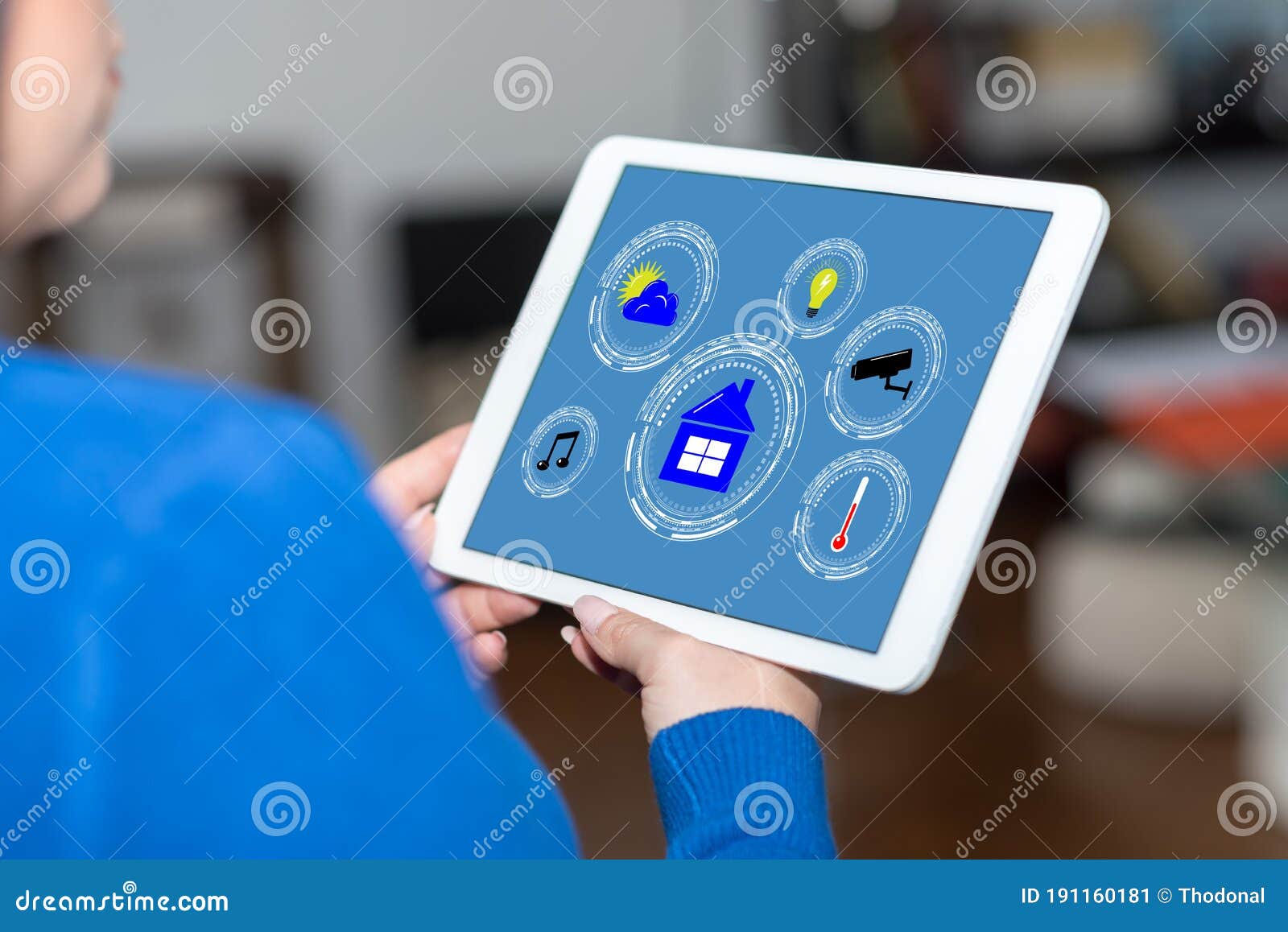 Smart Home Automation Concept on a Tablet Stock Image - Image of mobile ...