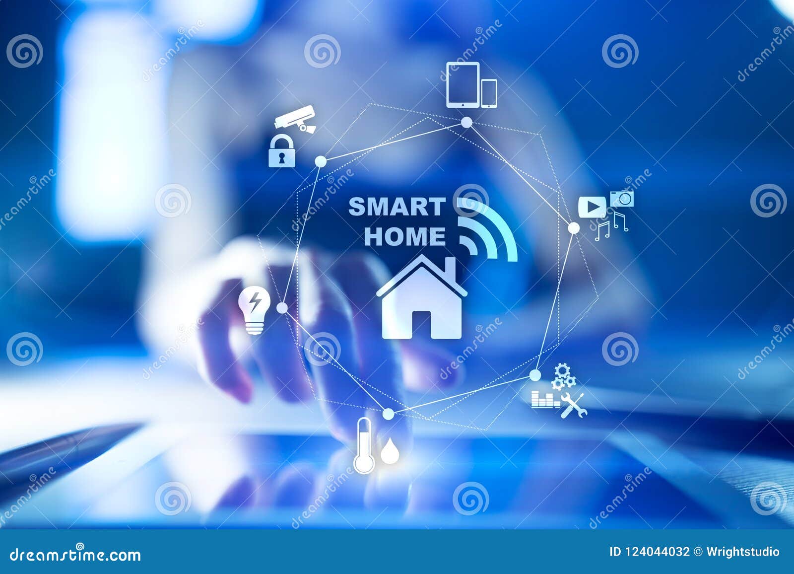 Smart Home Automation Concept on Virtual Screen. Stock Photo - Image of ...