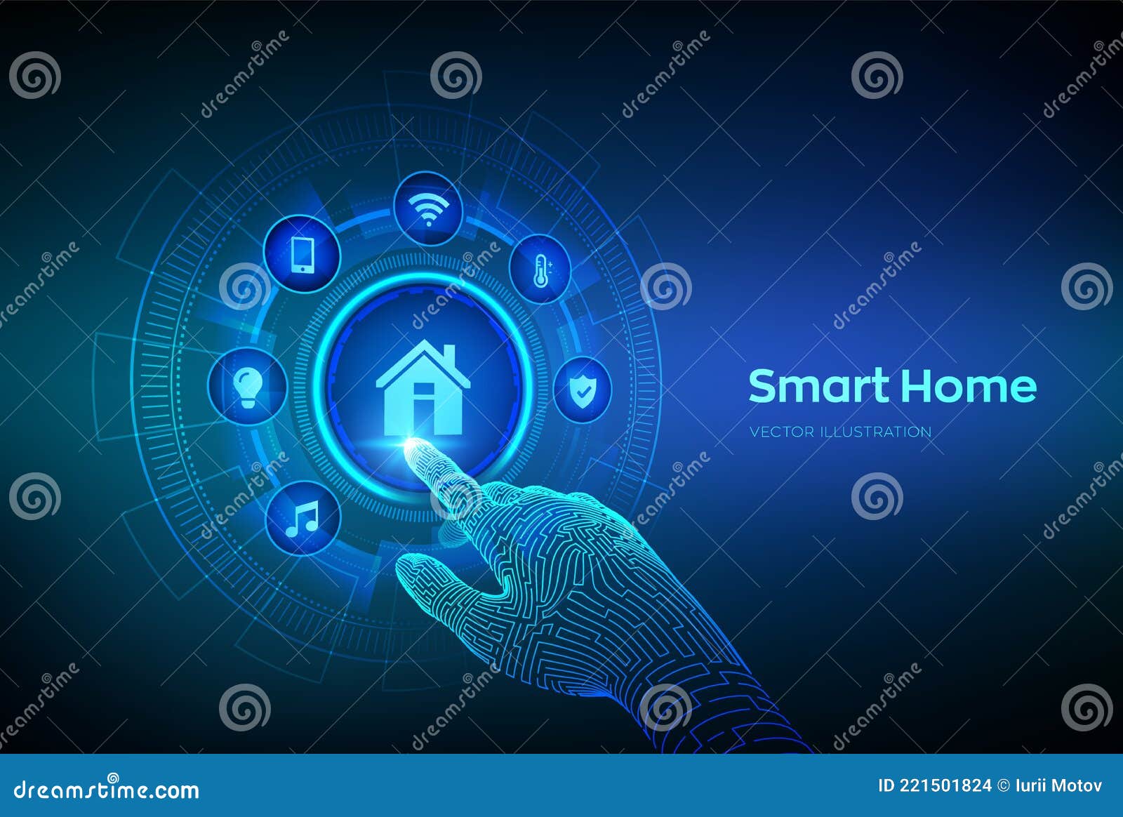 Smart Home. Automation Control System Concept. Futuristic Interface of ...