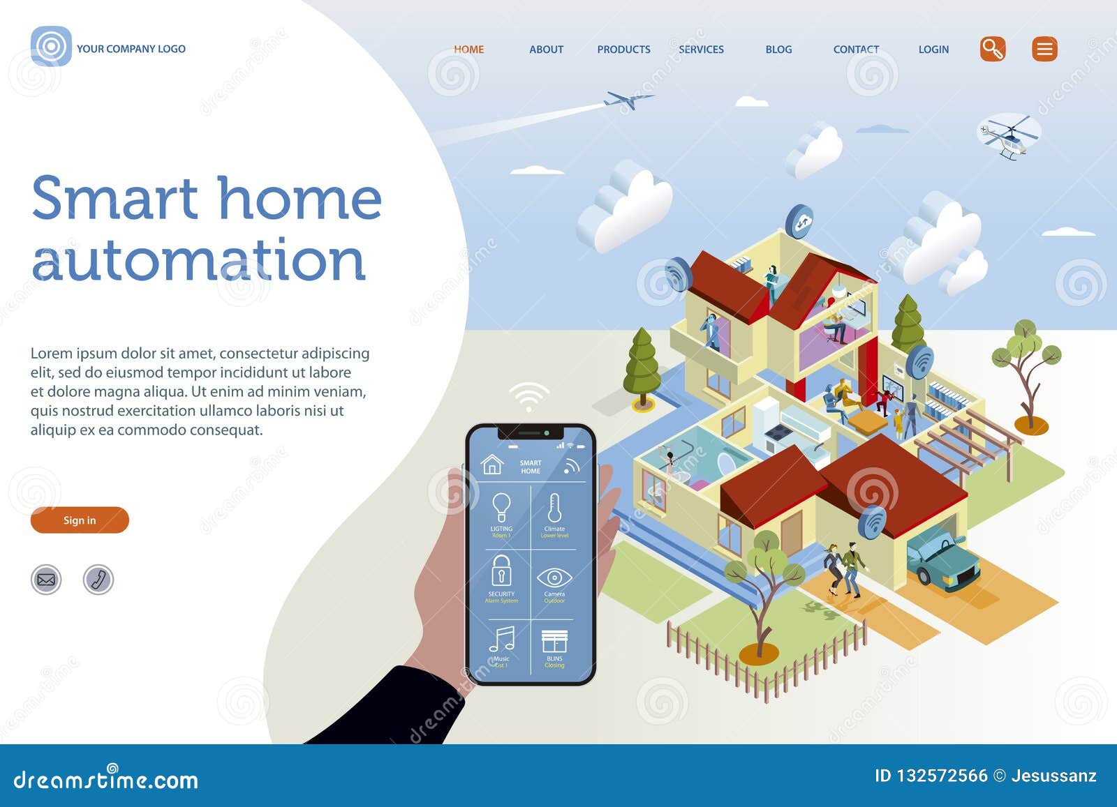 Smart Home Automation stock illustration. Illustration of digital ...