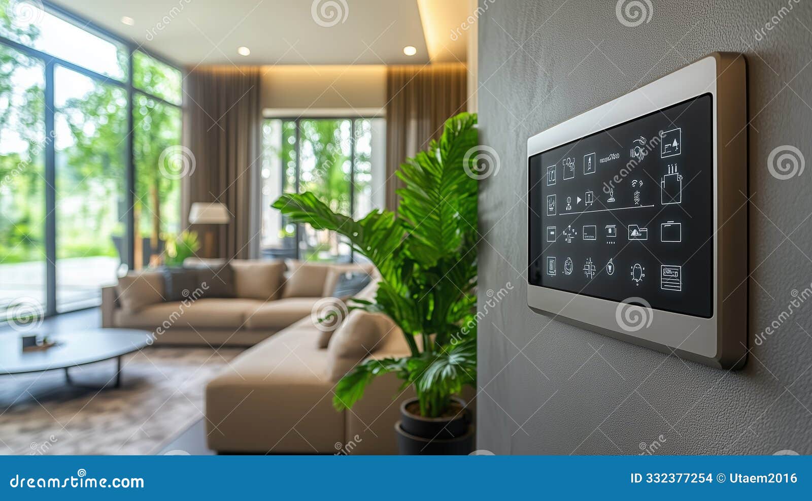 Smart Home Automation System Controlling Modern House Interior Design ...