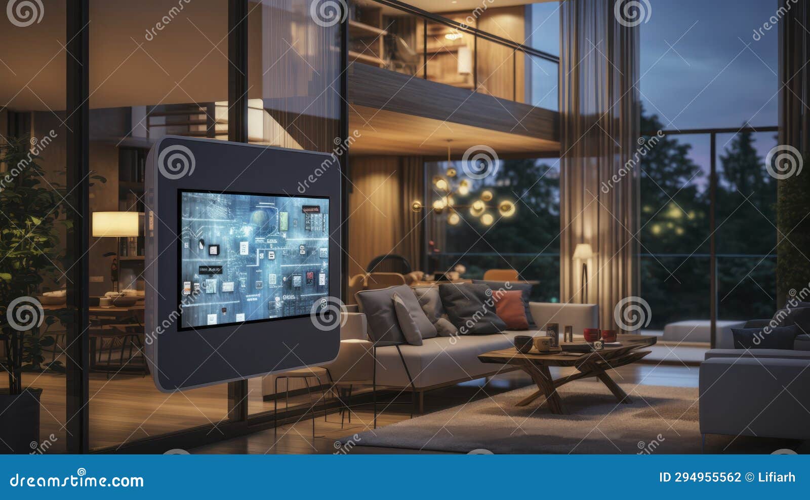 Smart Home Automation System with in Living Room with Background ...