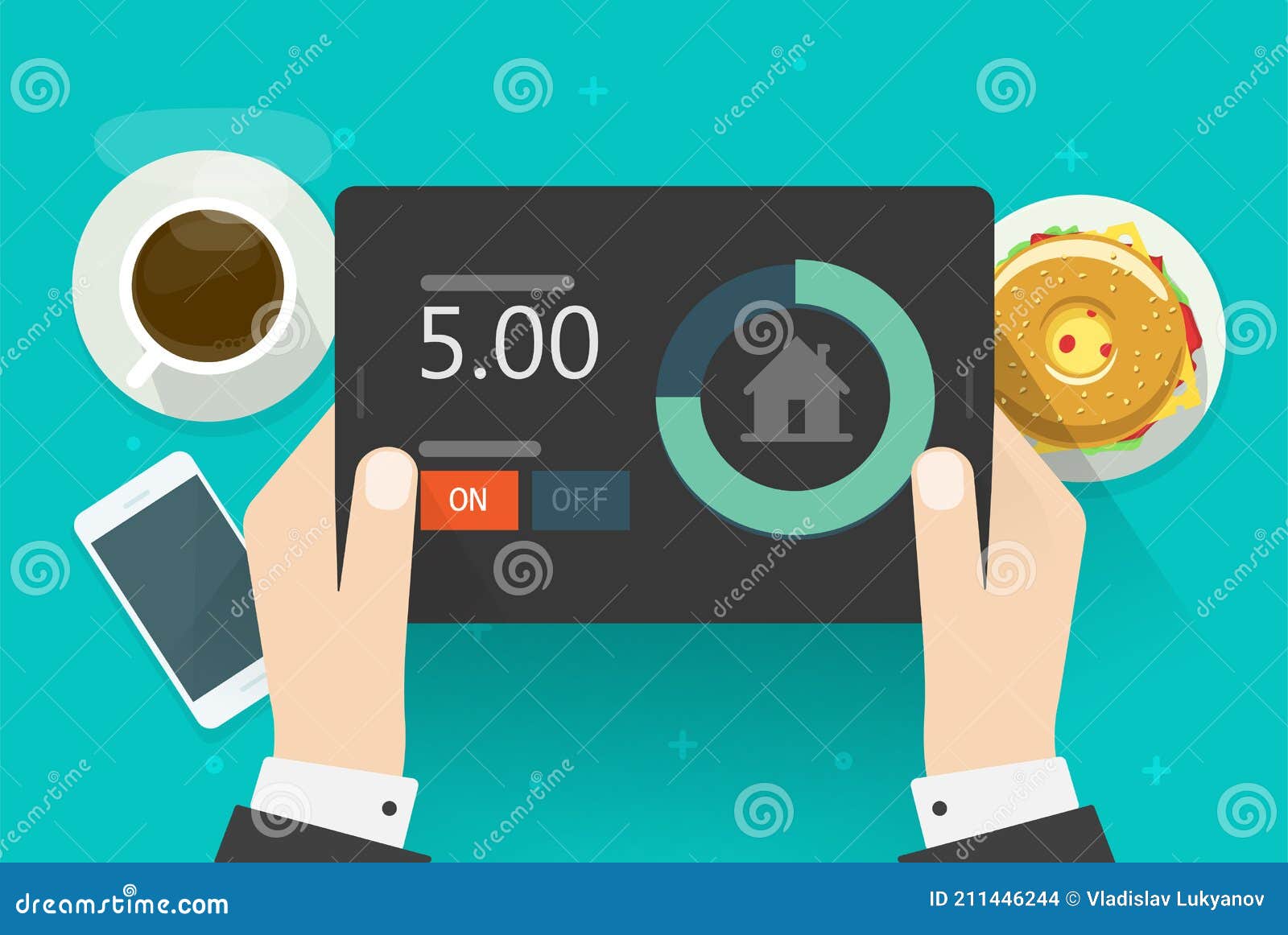 Smart Home Automation Technology System App Vector or Mobile House ...