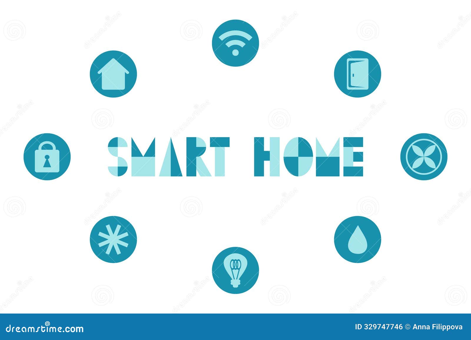 Smart Home Banner Template. Concept House with Technology System Stock ...