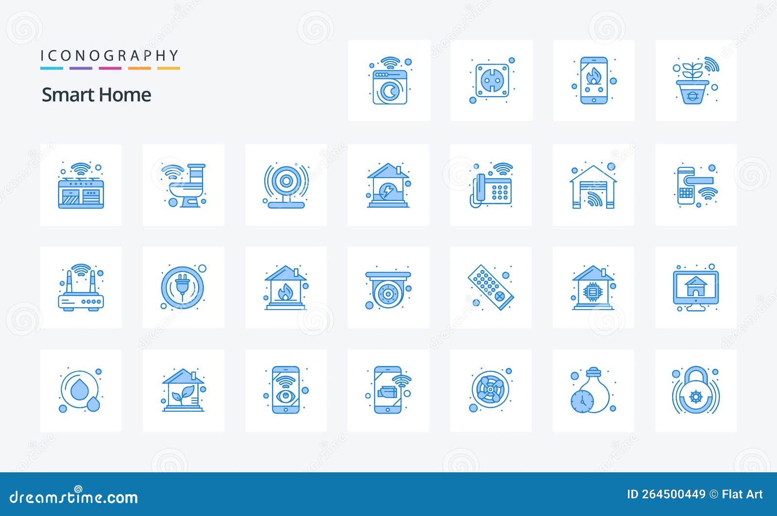 25 Smart Home Blue Icon Pack. Vector Icons Illustration Stock Vector ...