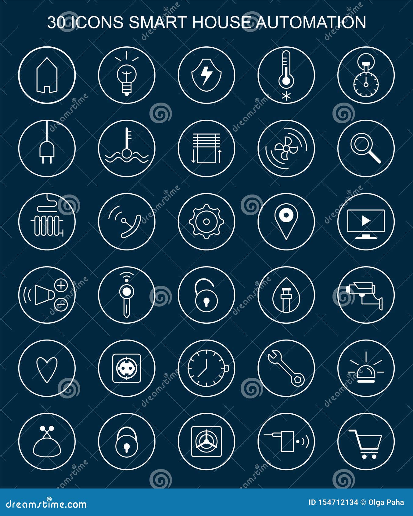 Smart home buttons stock vector. Illustration of button - 154712134