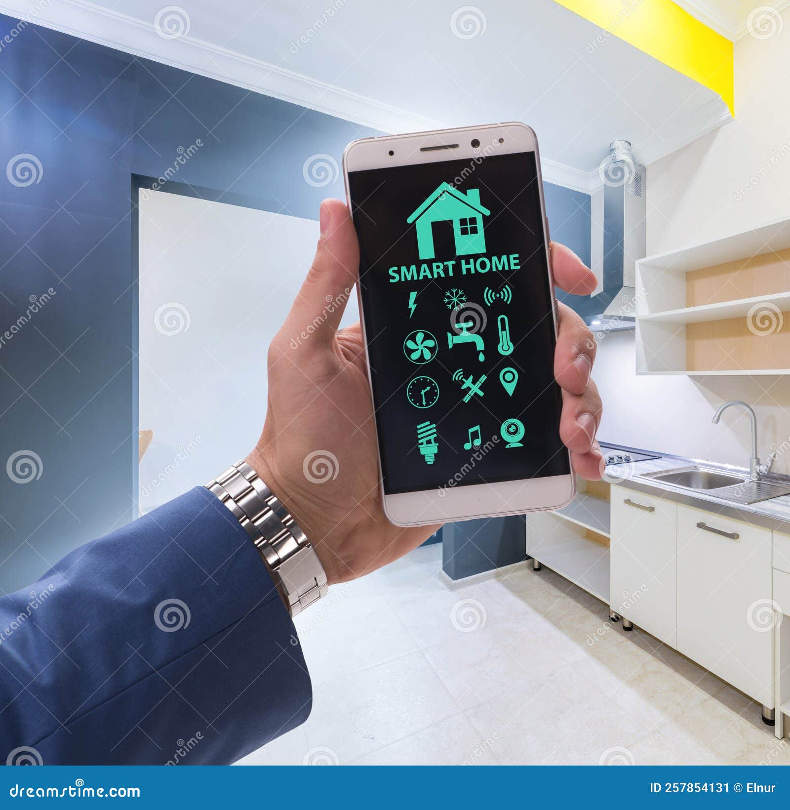 Smart Home Concept with Devices and Appliances Stock Image - Image of ...