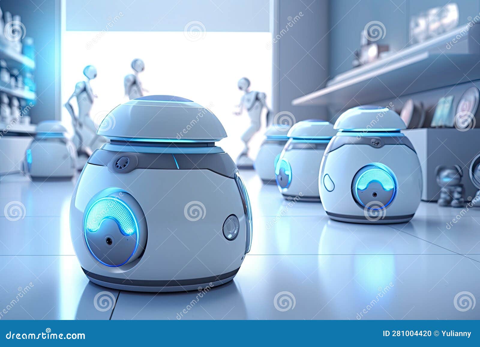 Smart Home Concept. Home Robot. Generative AI Stock Illustration ...
