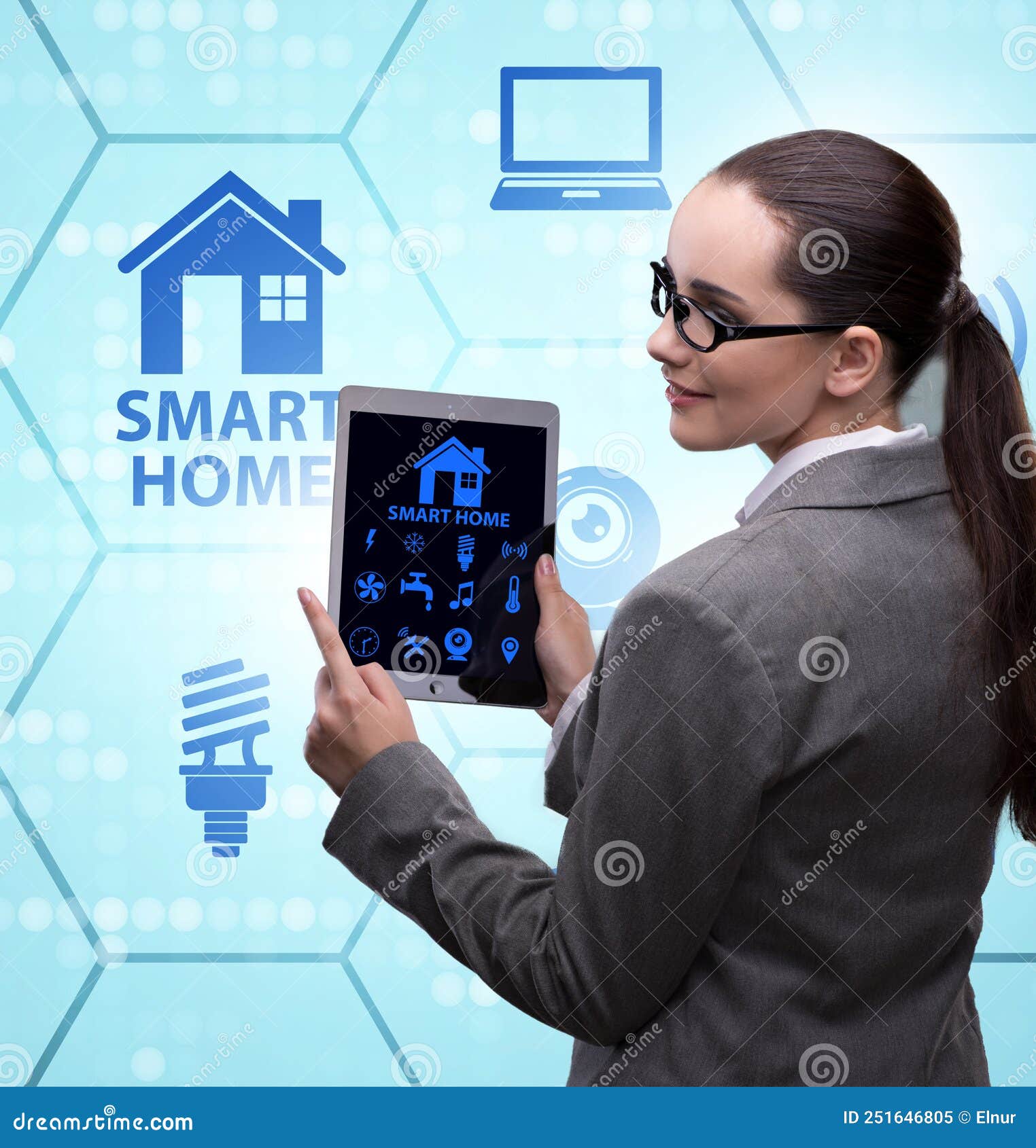 Smart Home Concept with Woman Stock Image - Image of energy, interface ...
