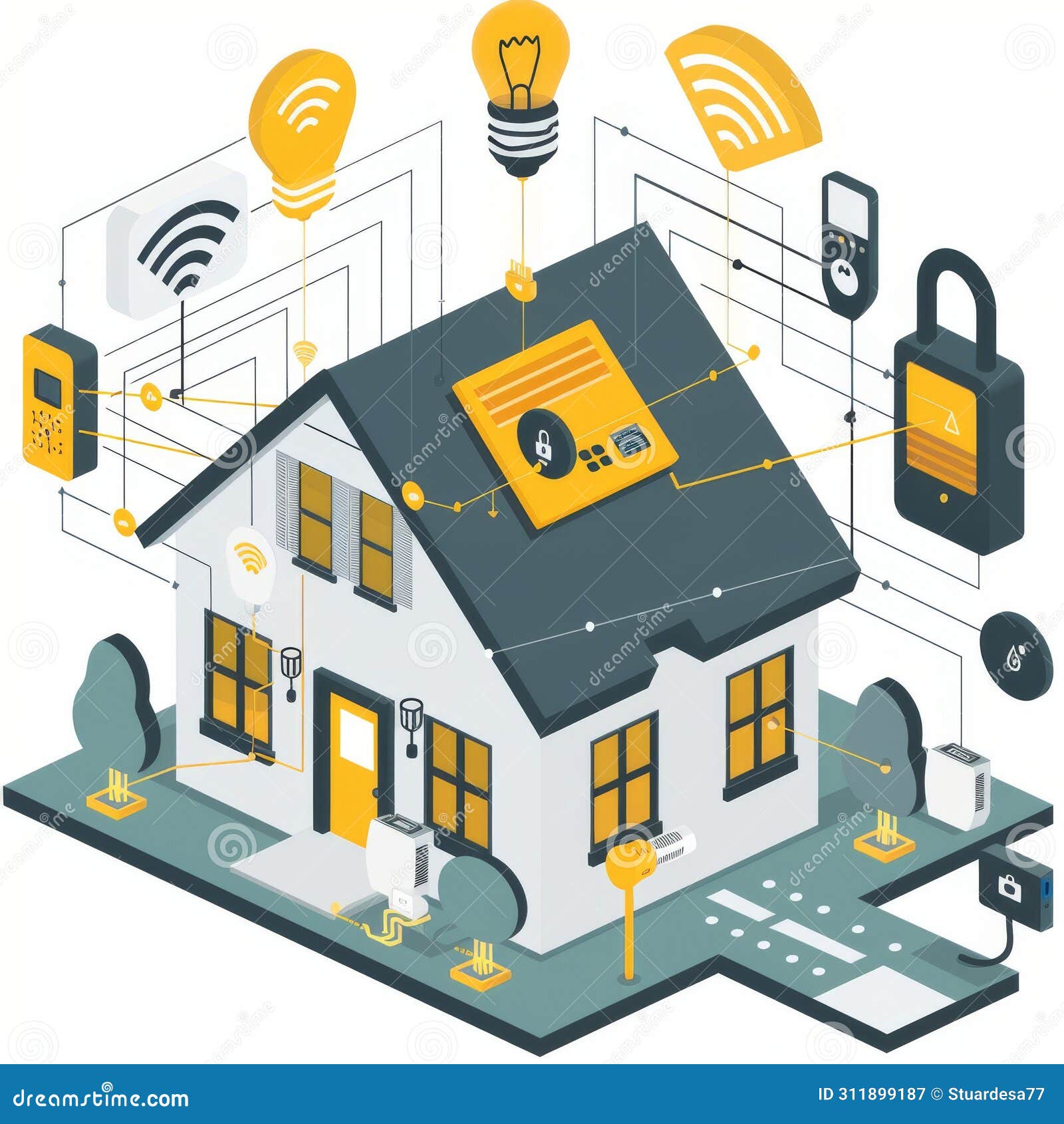 Smart Home Connectivity Concept Stock Illustration - Illustration of ...