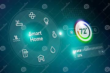 Smart Home Control Dashboard Stock Illustration - Illustration of ...