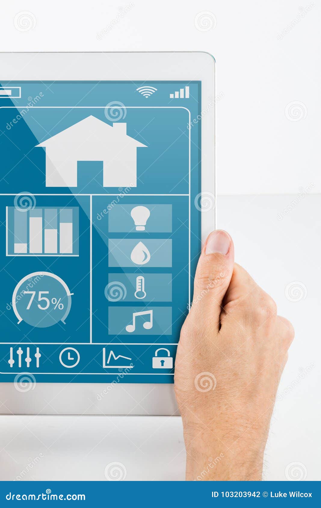 Smart Home Tablet stock photo. Image of energy, computer - 103203942