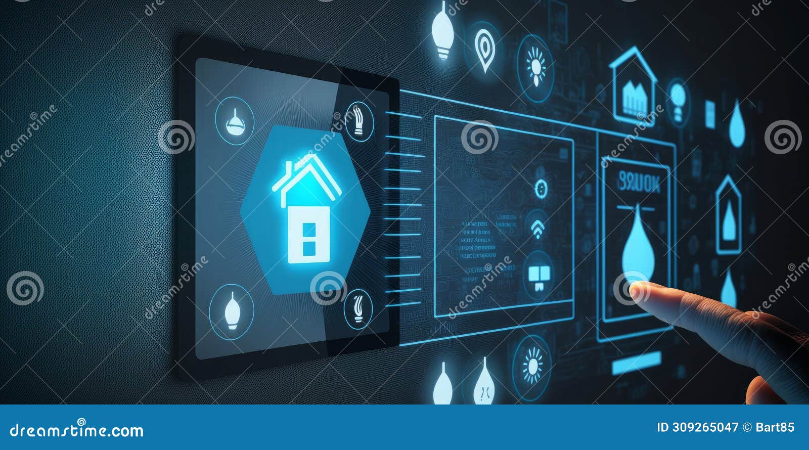 Smart Home Control Interface with Finger Touching Home Automation ...