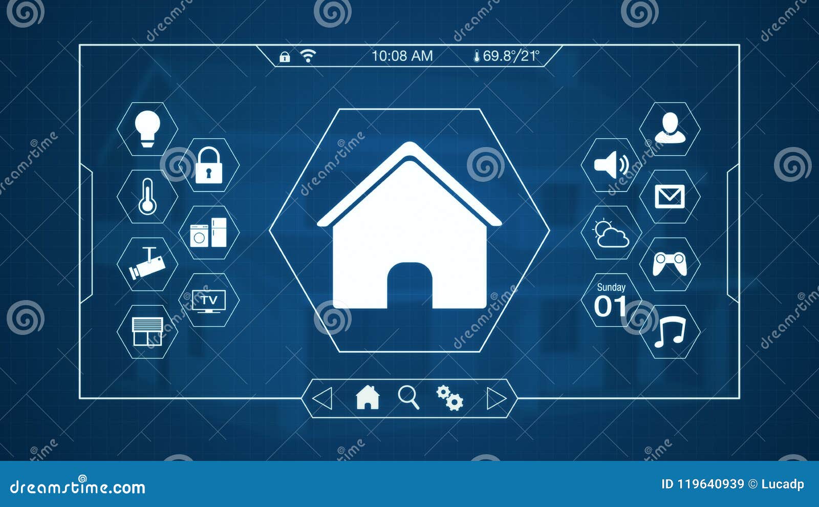 Smart home control panel stock illustration. Illustration of control ...