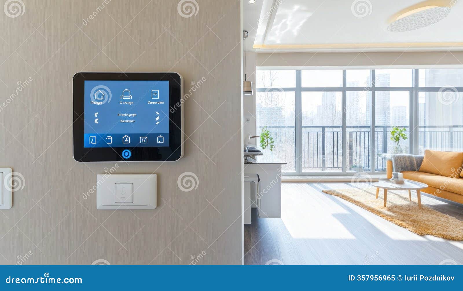 Smart Home Control Panel Managing Modern Apartment Lighting and ...
