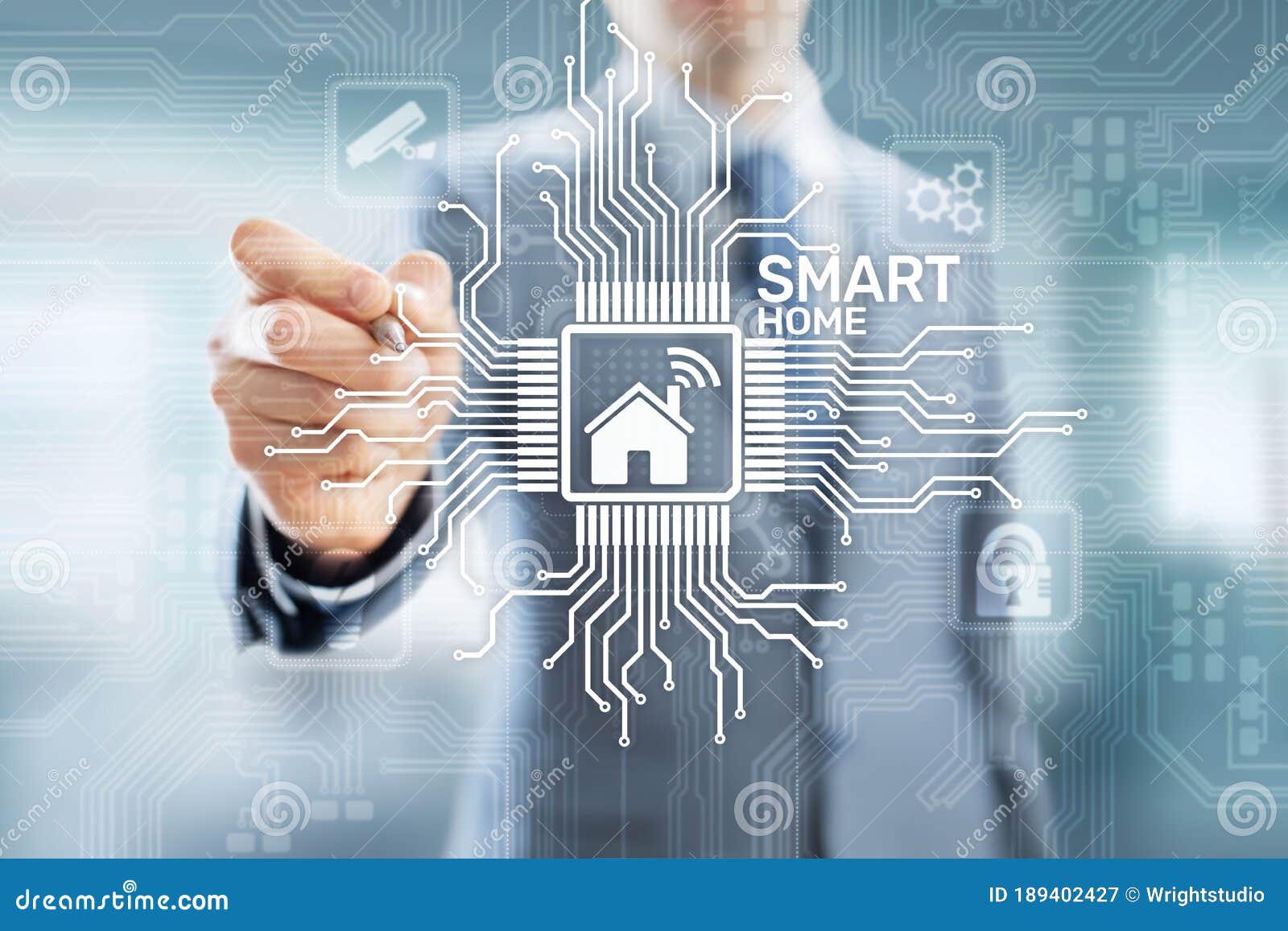 Smart Home Control Panel on Virtual Screen. IOT and Automation ...