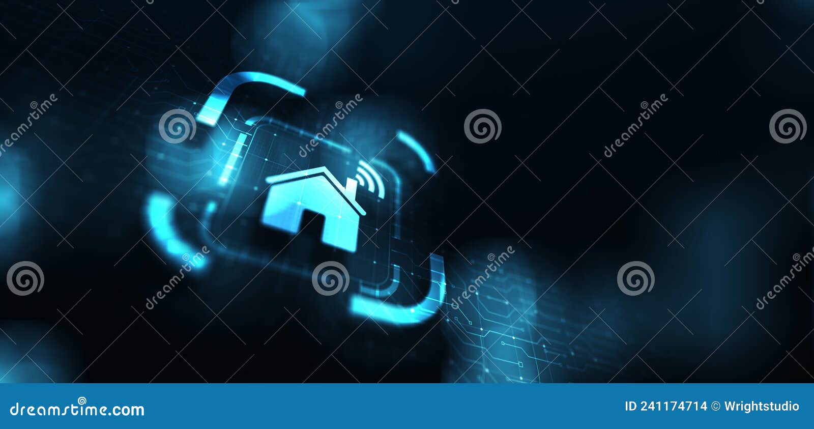 Smart Home Control Panel on Virtual Screen. IOT and Automation ...