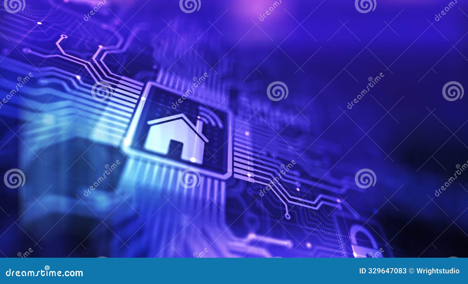 Smart Home Control Panel on Virtual Screen. IOT and Automation ...