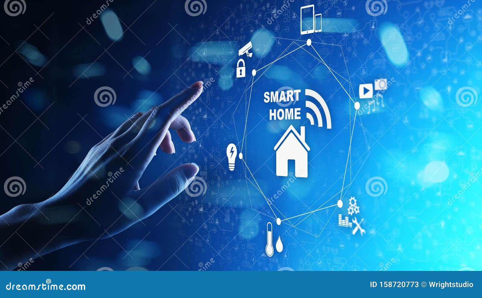 Smart Home Control Panel on Virtual Screen. IOT and Automation ...