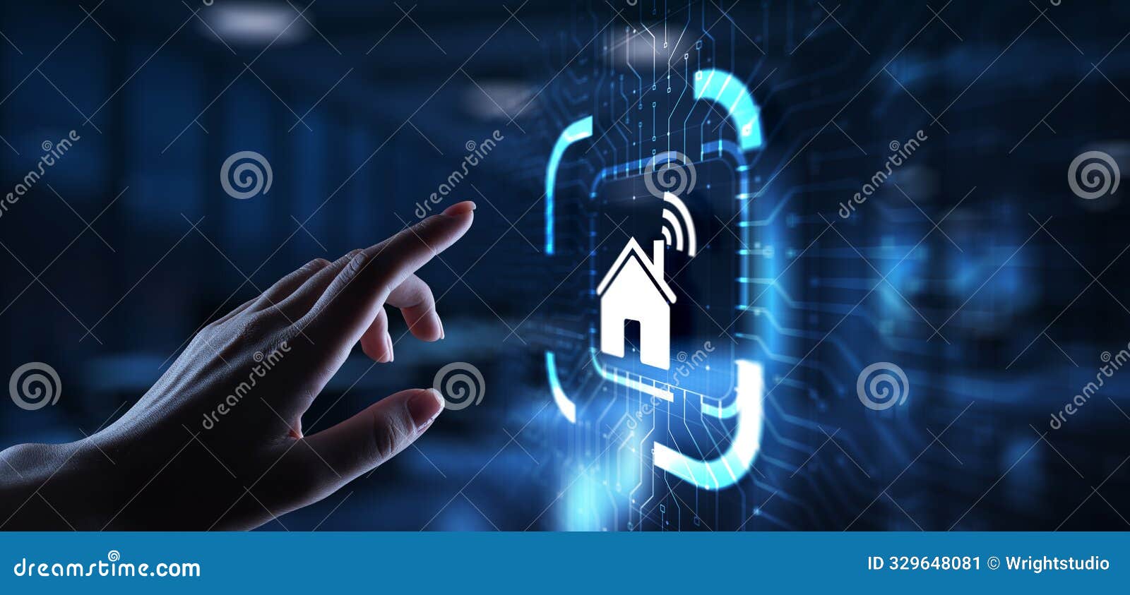 Smart Home Control Panel on Virtual Screen. IOT and Automation ...