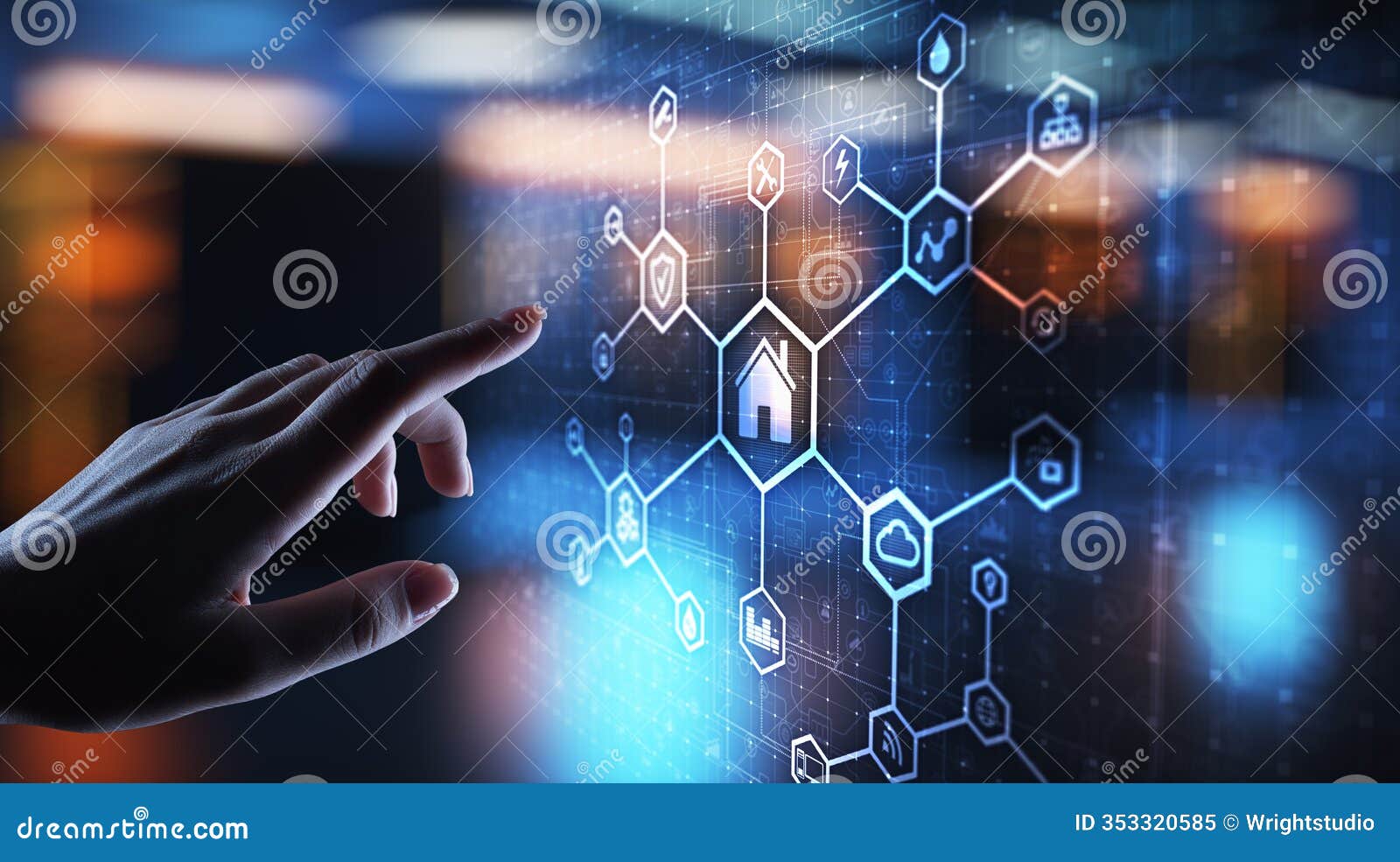 Smart Home Control Panel on Virtual Screen. IOT and Automation ...