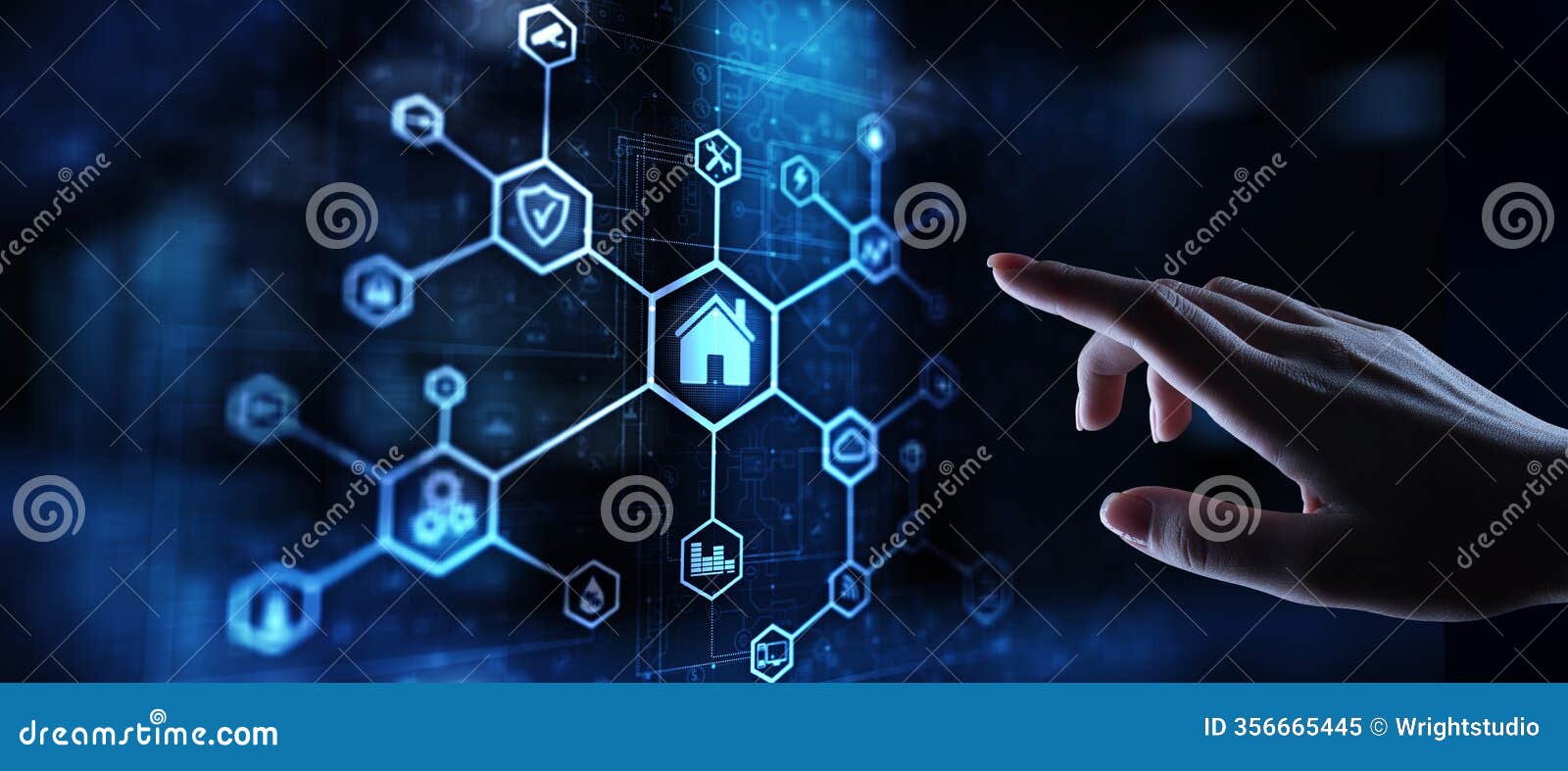 Smart Home Control Panel on Virtual Screen. IOT and Automation ...