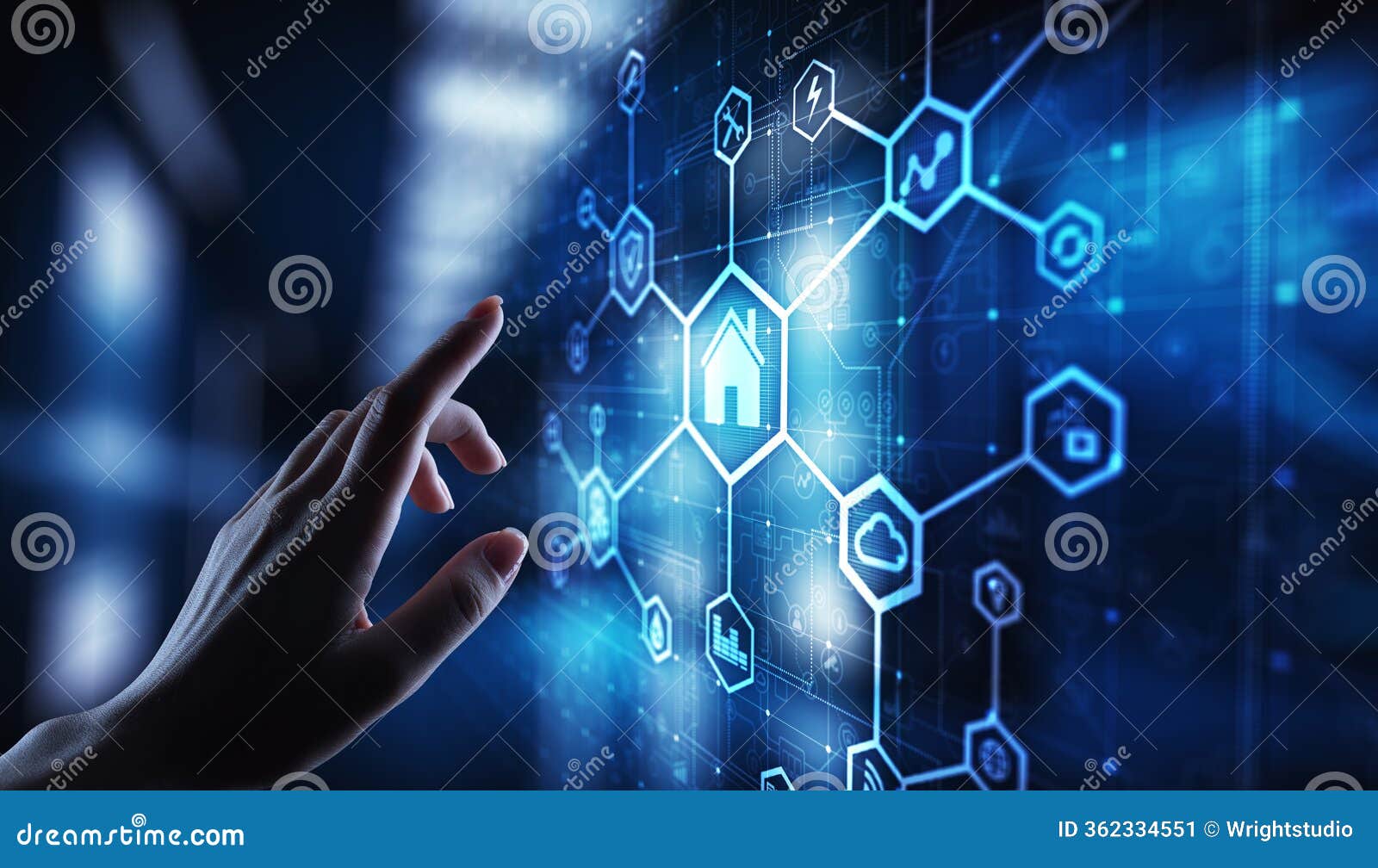 Smart Home Control Panel on Virtual Screen. IOT and Automation ...