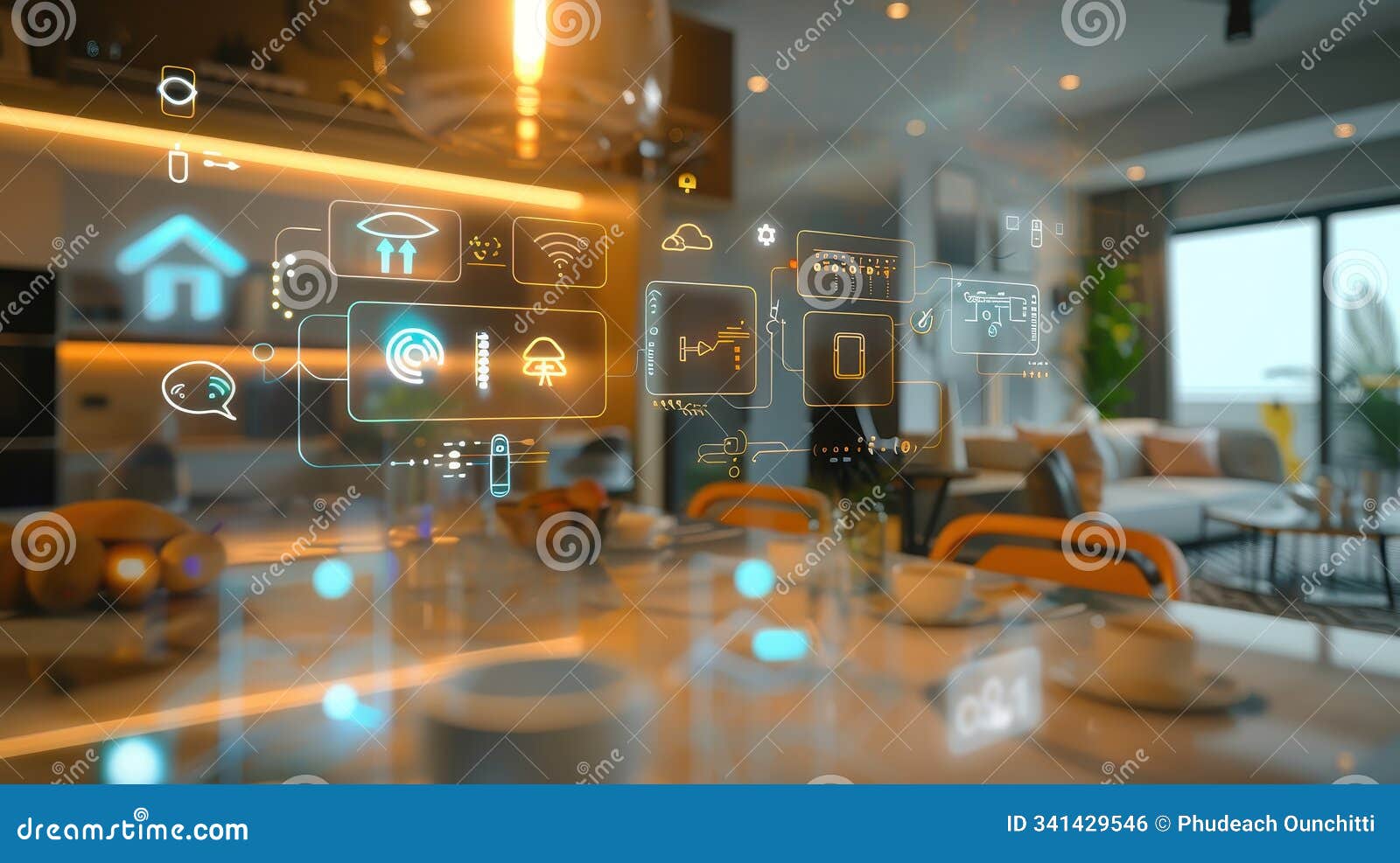 Smart Home Control Panel Visualization Stock Illustration ...