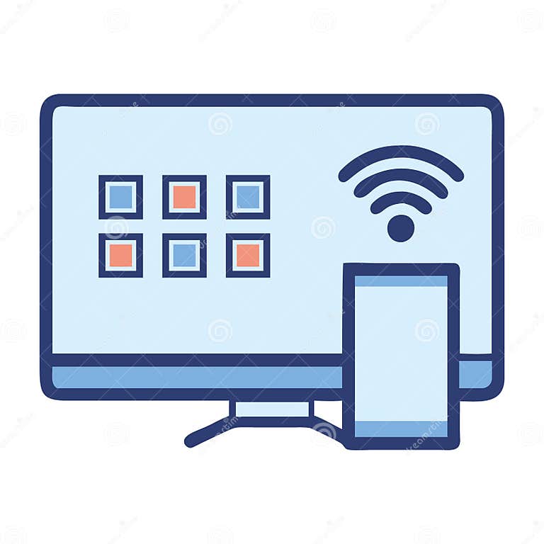 Smart Home Control Panel with Wi Fi Stock Illustration - Illustration ...