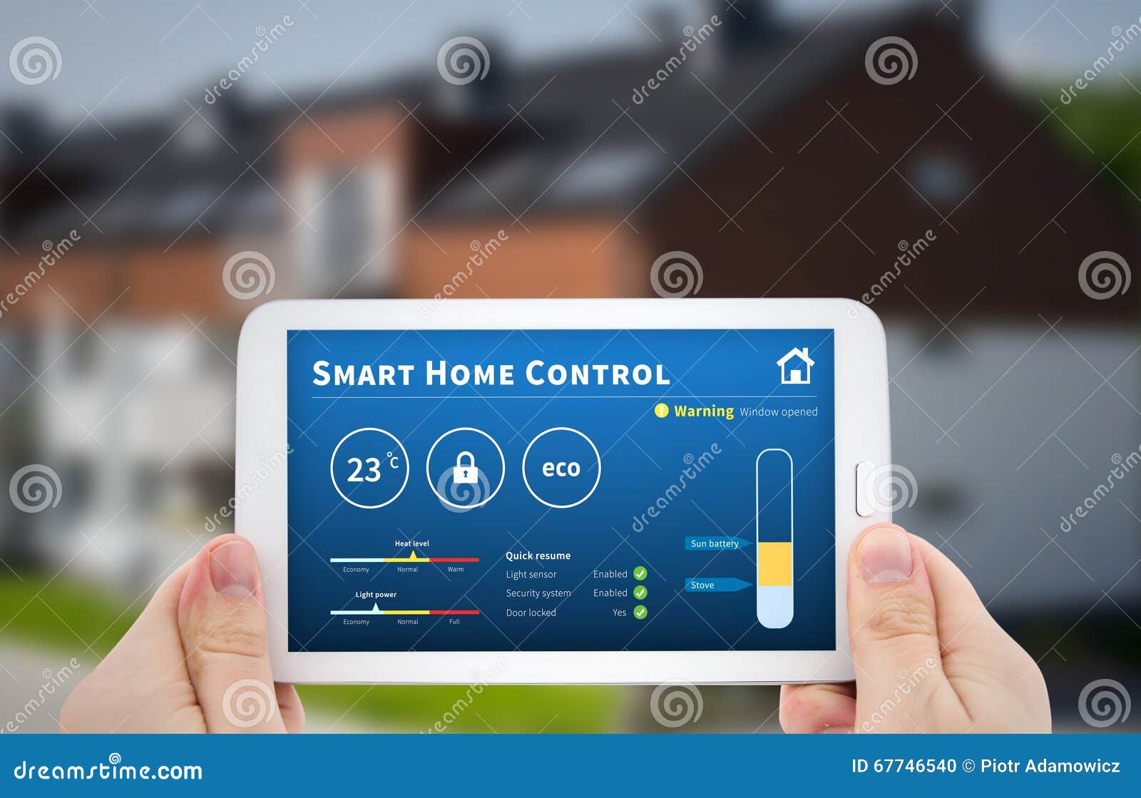 Smart Home Control Technology. Remote Automation System on Mobil Stock ...
