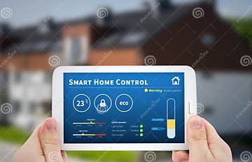 Smart Home Control Technology. Remote Automation System on Mobil Stock ...