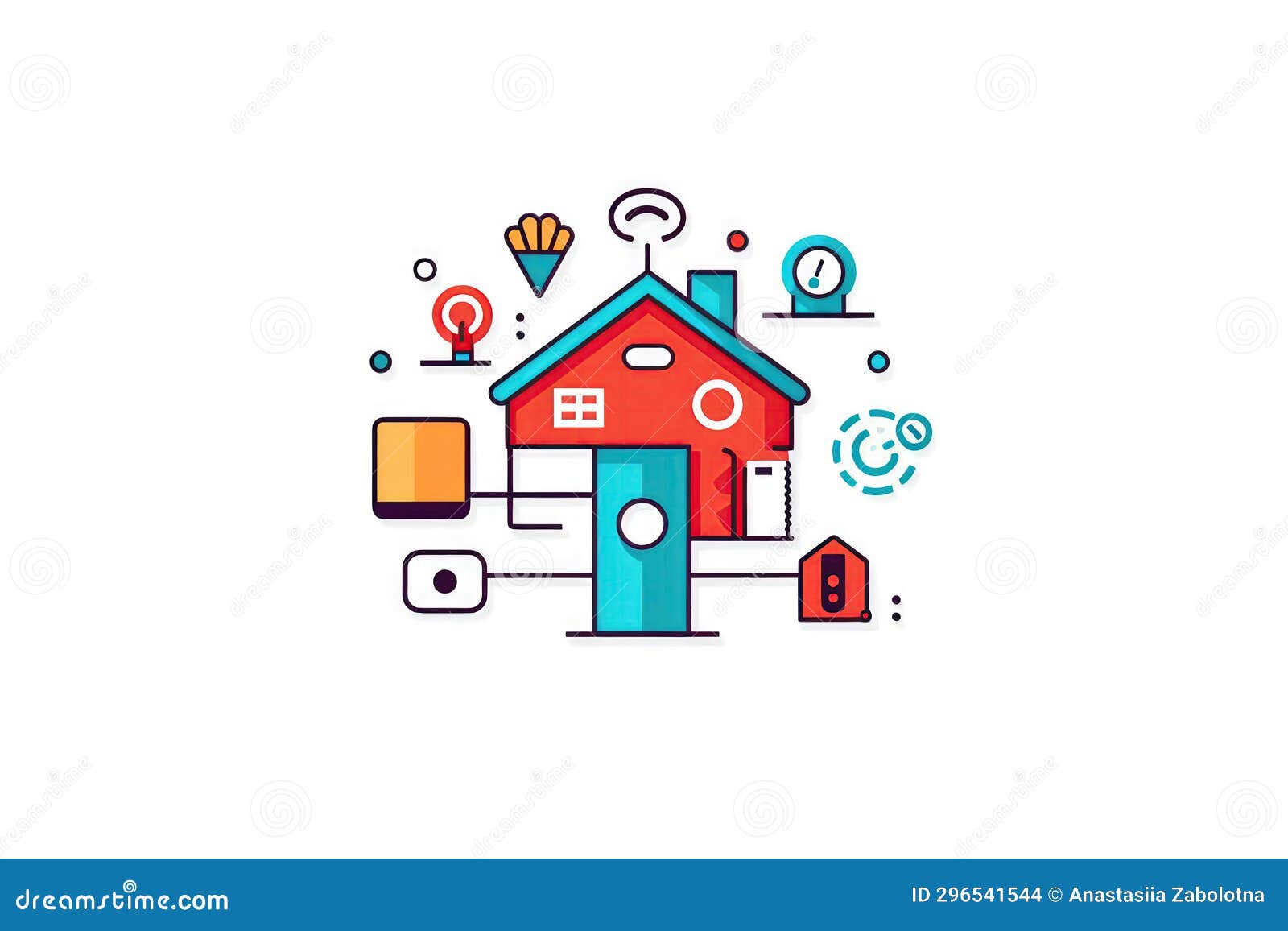 Smart Home Device Sticker on White Background. Generative AI Stock ...