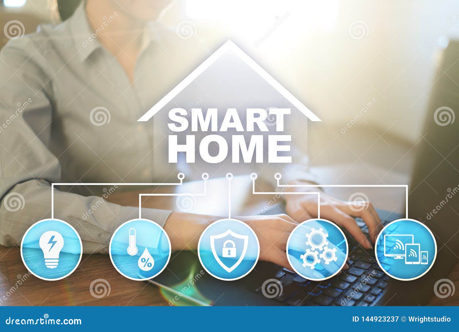 Smart Home Digital Interface on Virtual Screen. Internet and Automation ...
