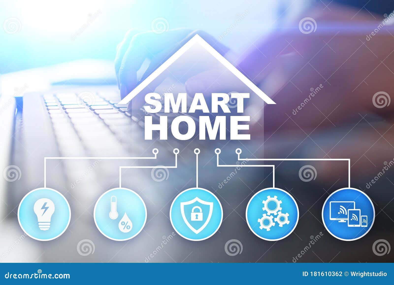 Smart Home Digital Interface on Virtual Screen. Internet and Automation ...