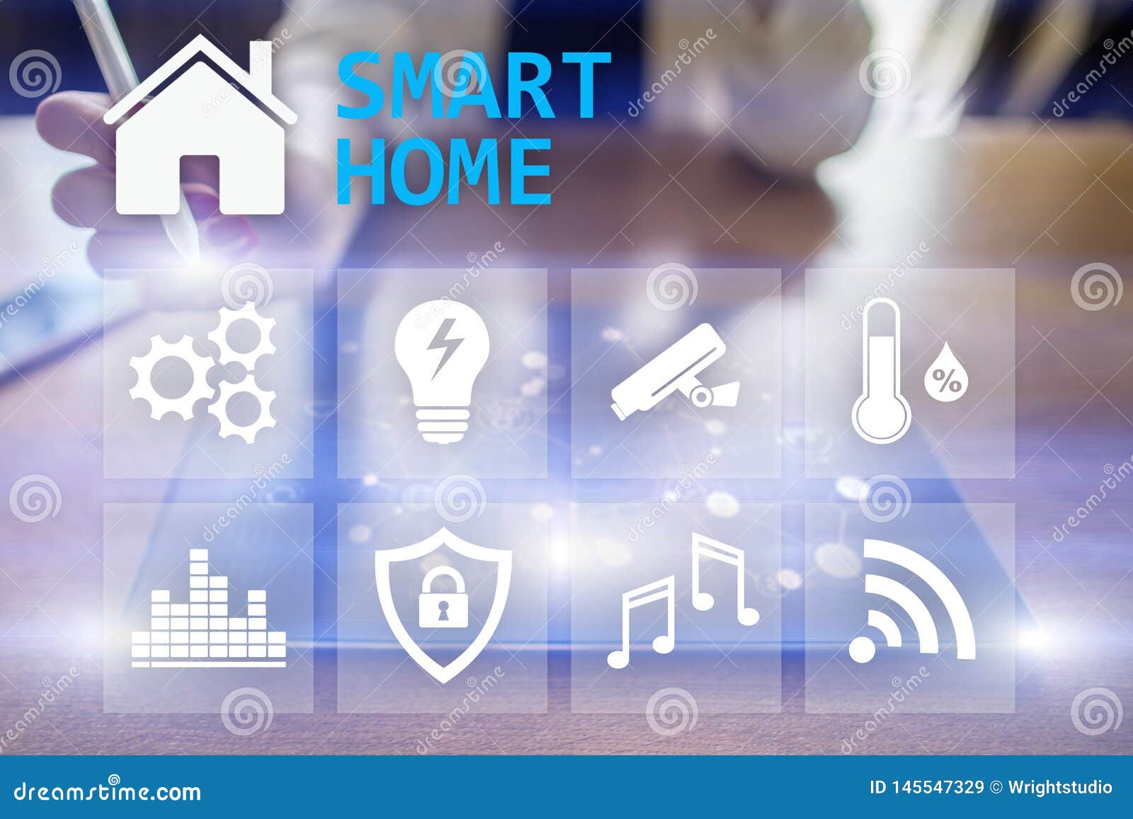 Smart Home Digital Interface on Virtual Screen. Internet and Automation ...
