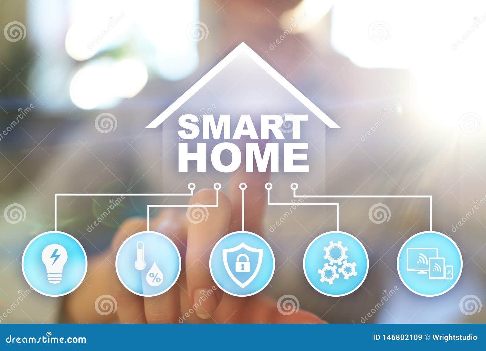 Smart Home Digital Interface on Virtual Screen. Internet and Automation ...