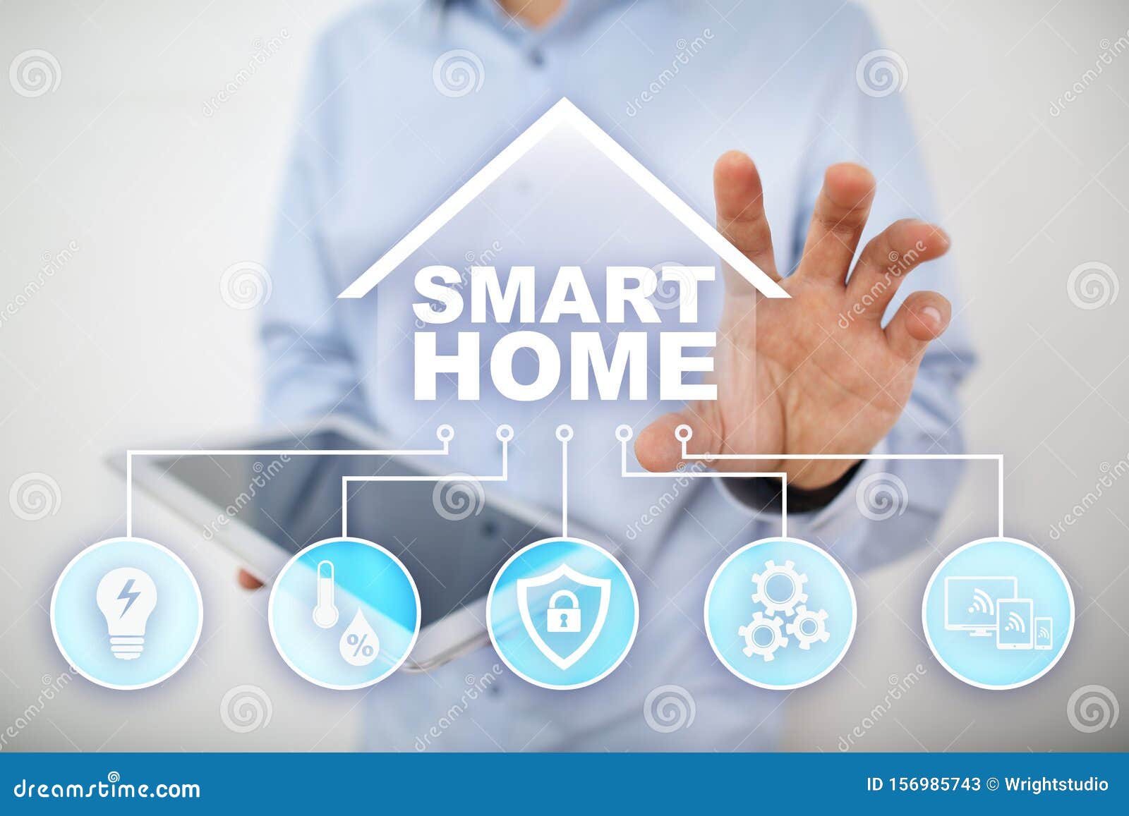 Smart Home Digital Interface on Virtual Screen. Internet and Automation ...