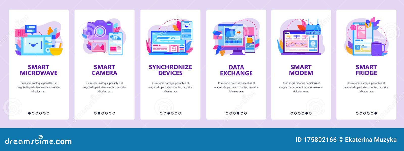 Smart Home Electronic and Devices. Data Exchange and Sync Technology ...