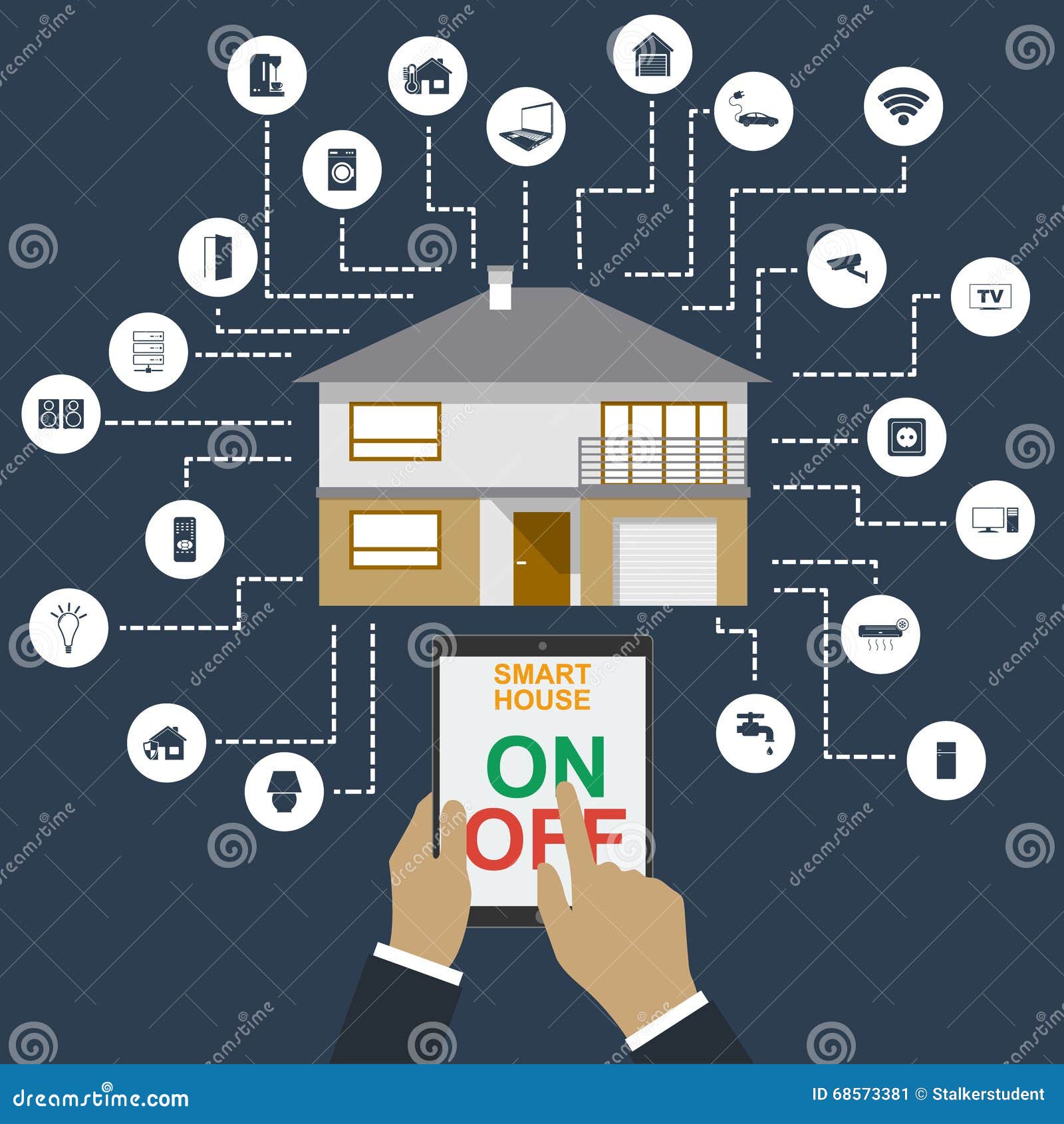 Smart Home. Flat Design Style Illustration Concept of Smart House ...