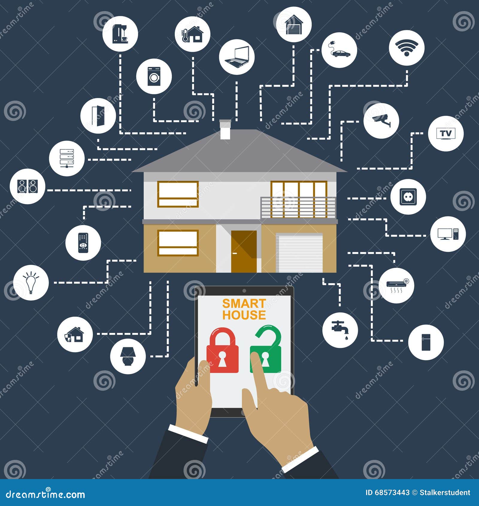 Smart Home. Flat Design Style Illustration Concept of Smart House ...
