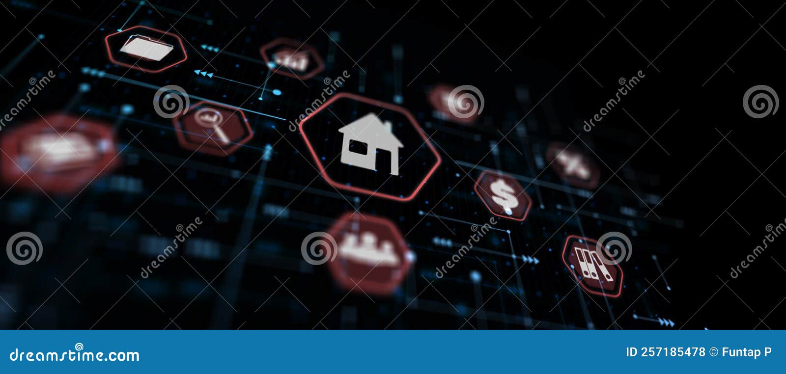 Smart Home Futuristic Interface Abstract Blurred Background Stock ...