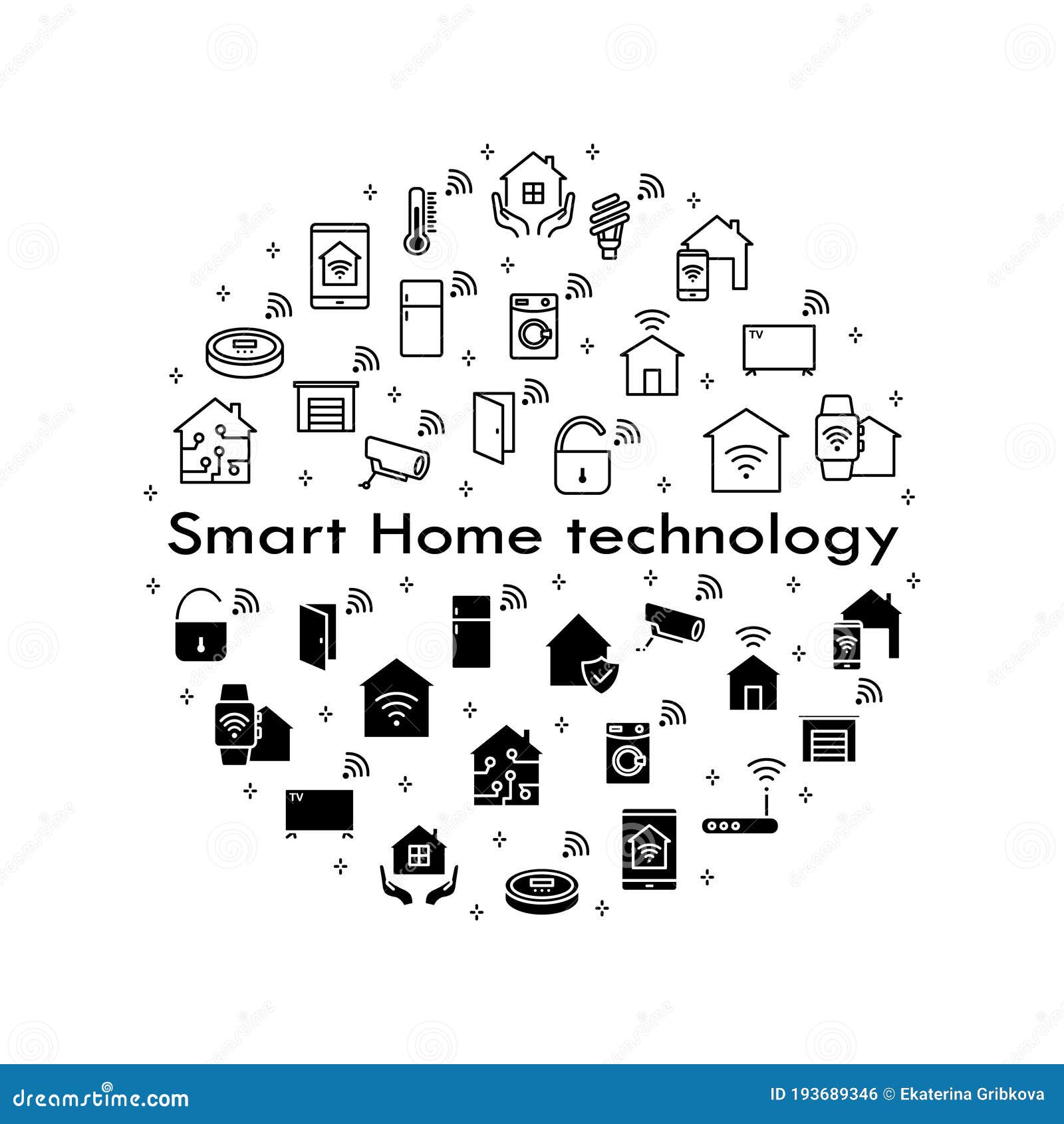 Smart Home Icon Set, Home Automation System, Smart Systems and ...