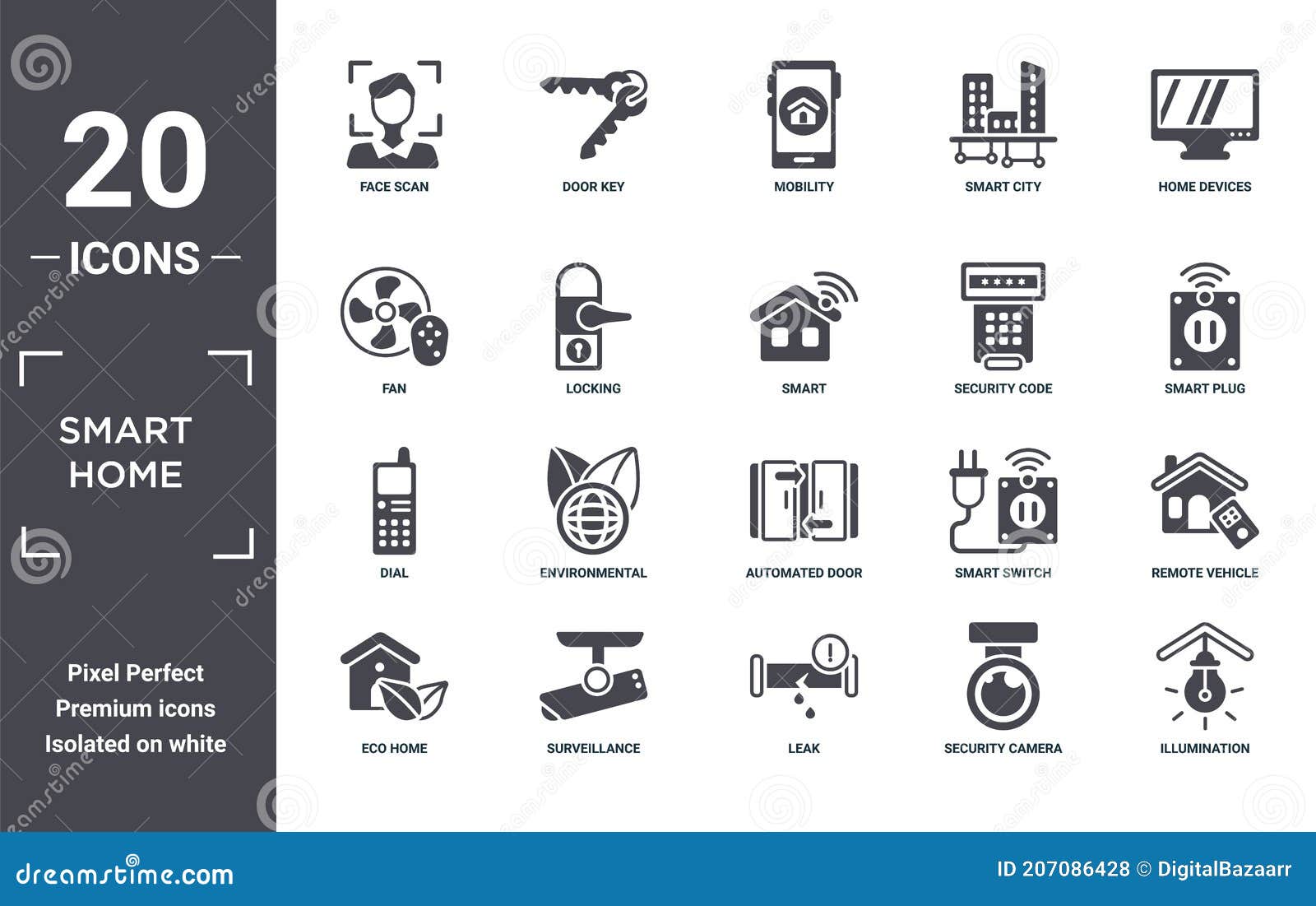 Smart.home icon set stock vector. Illustration of switch - 207086428