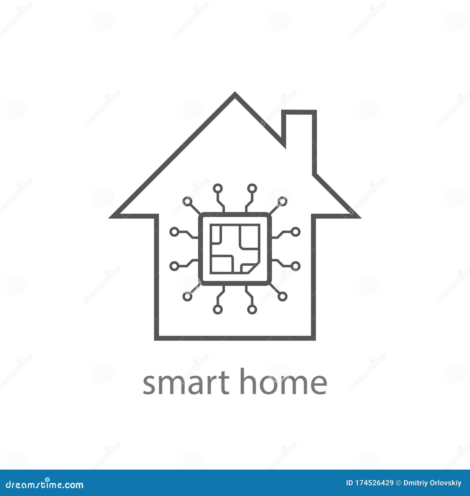 Smart Home Icon Vector from Internet of Things Collection. Thin Line ...