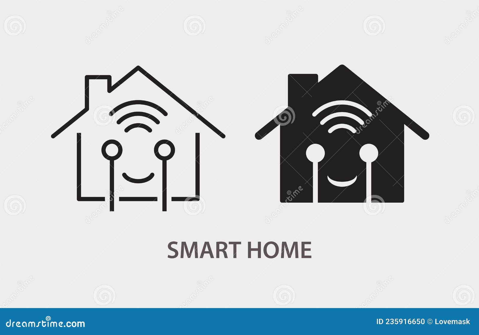 Smart Home Icon on White Background. Vector Illustration. Stock Vector ...