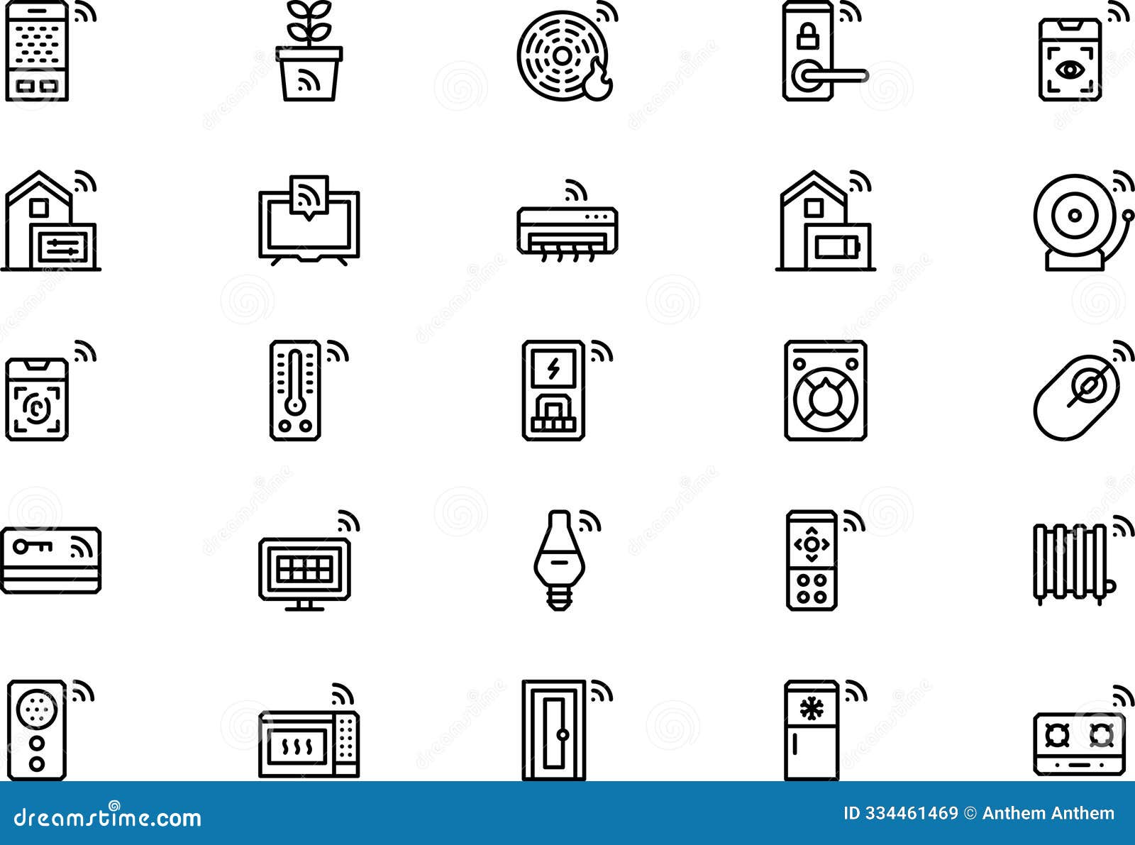 Smart Home Icons Collection is a Vector Illustration with Editable ...